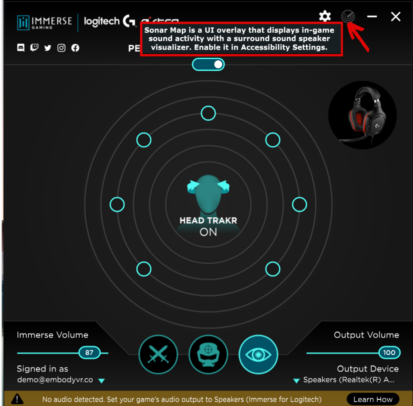 Can I keep Immerse Gaming | Logitech on the screen while playing my ...